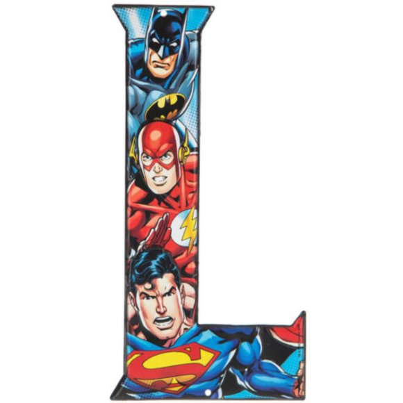 DC Comics | Accents | Justice League Superhero Letter L Metal Sign Home ...